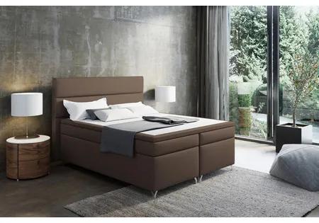 Čalouněná postel IMPERIA včetně úložného prostoru 140x200 Hnědá