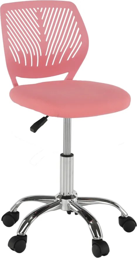 Dětská židle PIXIE - kov, polyester, růžová / chrom