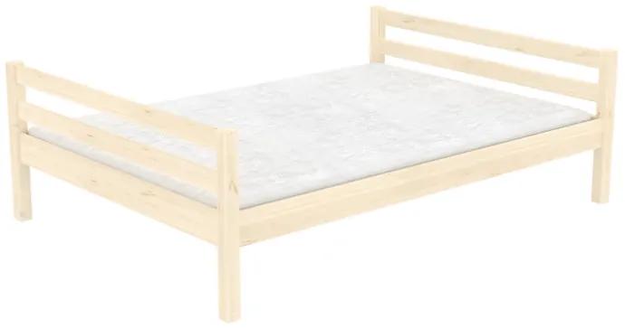 Domestav Postel Dvoulůžko smrk, dětská postel z masivu Rozměr: 140x200 cm, Moření: Smrk - Bílá SB