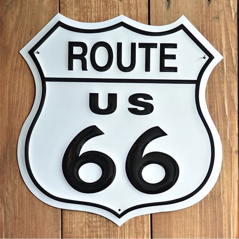 Plechová cedule Route 66 Shield 30 cm x 30 cm