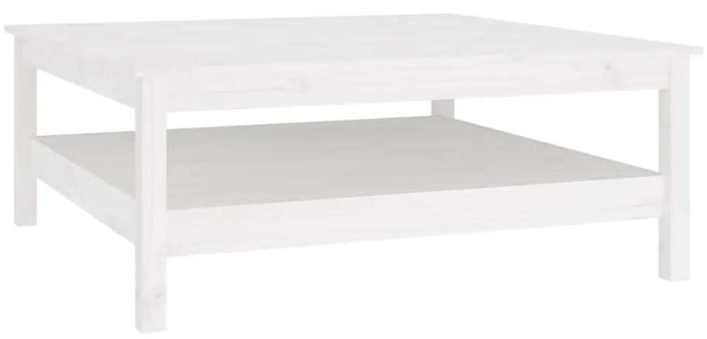Konferenční stolek bílý 100 x 100 x 40 cm masivní borové dřevo - Default Title