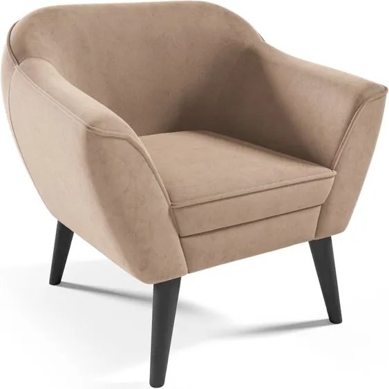 Eka Křeslo FLIX Látka Velutto: Stříbrná (Velutto 15), Výběr nohou: Černé