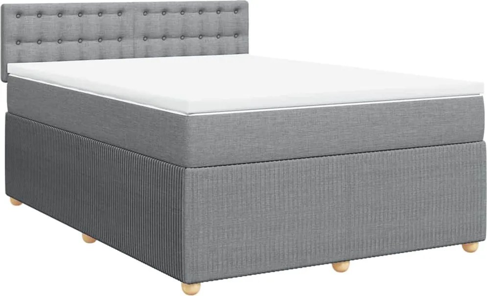 Box spring postel s matrací světle šedá 140 x 200 cm textil 3289793