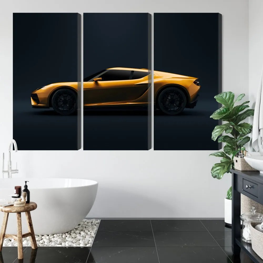 Vícedílný obraz Žluté 3D Sportovní Auto Nedostatek Nedostatek Plátno Canvas 60x40