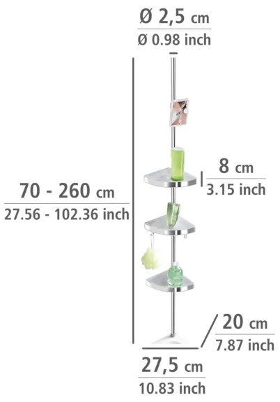 WENKO 22124100-Rohový element PREMIUM 27,5x260 cm stříbrná