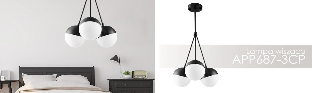 Toolight - Stropní svítidlo 3xE27, černá-bílá, OSW-05365