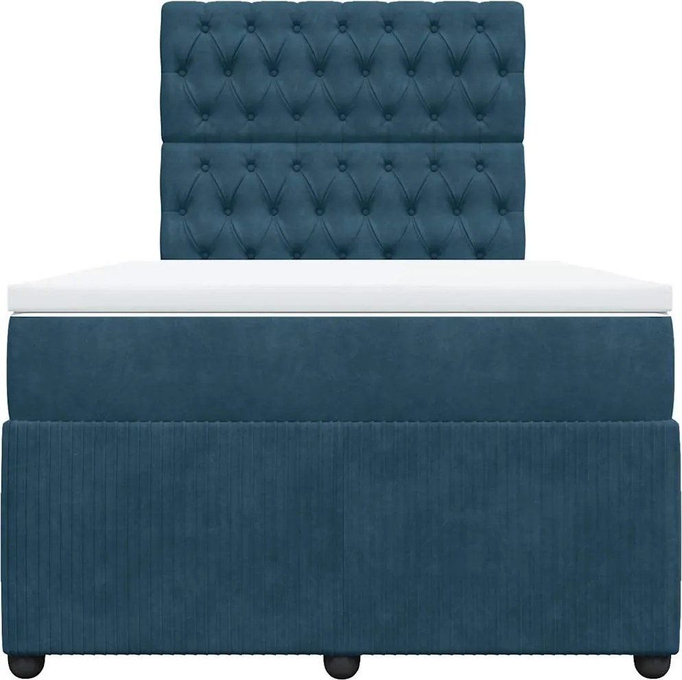 Box spring postel s matrací modrá 120 x 200 cm samet 3294620