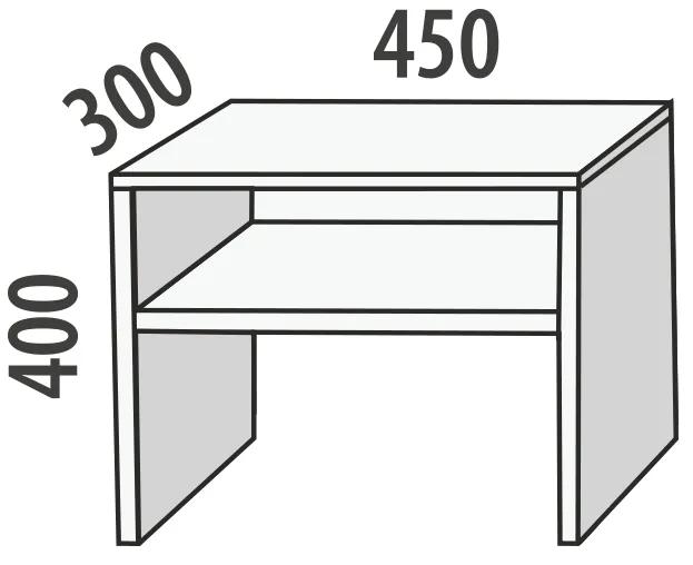 Noční stolek 1 s policí Domestav č.212 Materiál: Buk cink, Povrchová úprava: Moření
