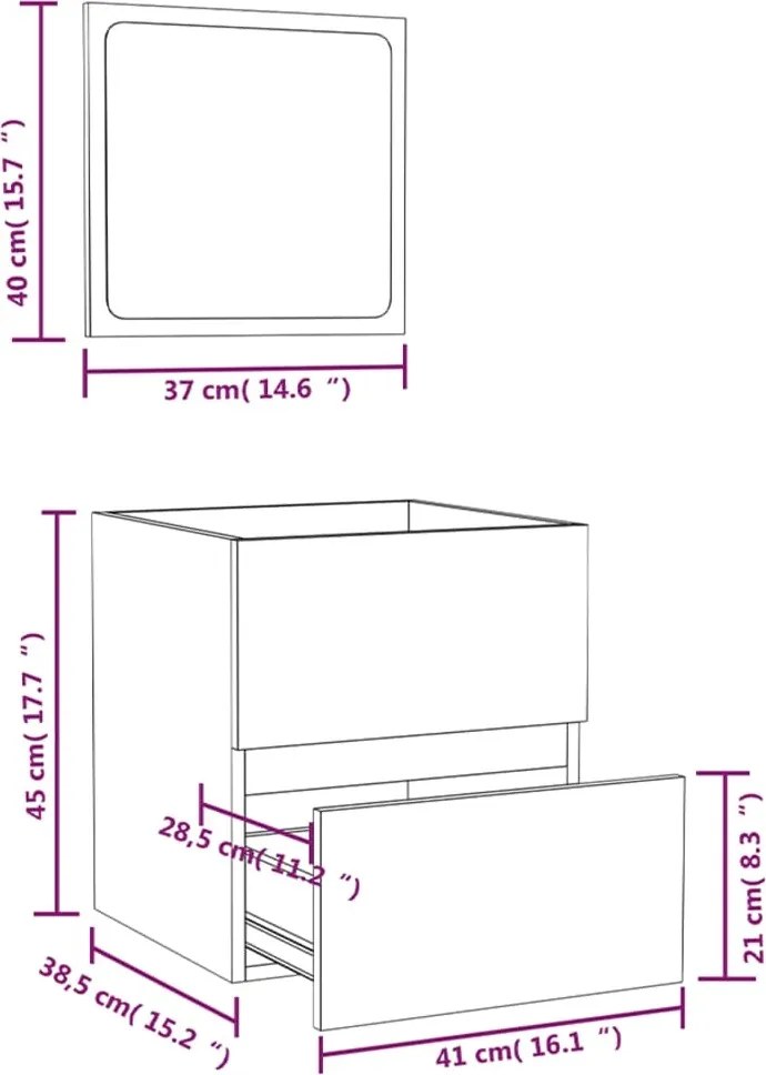 vidaXL Koupelnová skříňka se zrcadlem kompozitní dřevo [804866] Barva: hnědý dub
