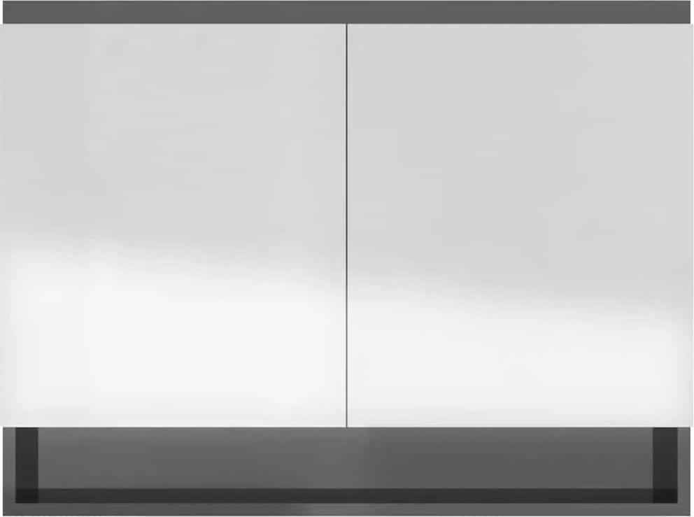 Koupelnová skříňka se zrcadlem 80 x 15 x 60 cm MDF zářivě šedá 331533
