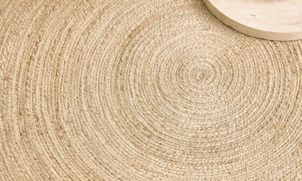 Diamond Carpets India, Ručně vázaný kusový koberec Rhea J-11 Natural kruh, 180x180 (průměr) kruh, béžová, chodba / předsíň
