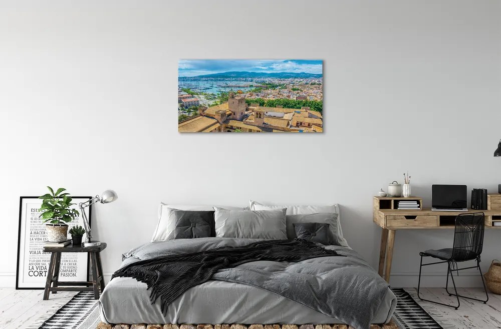 Obrazy na plátně Španělsko Port pobřeží město 140x70 cm