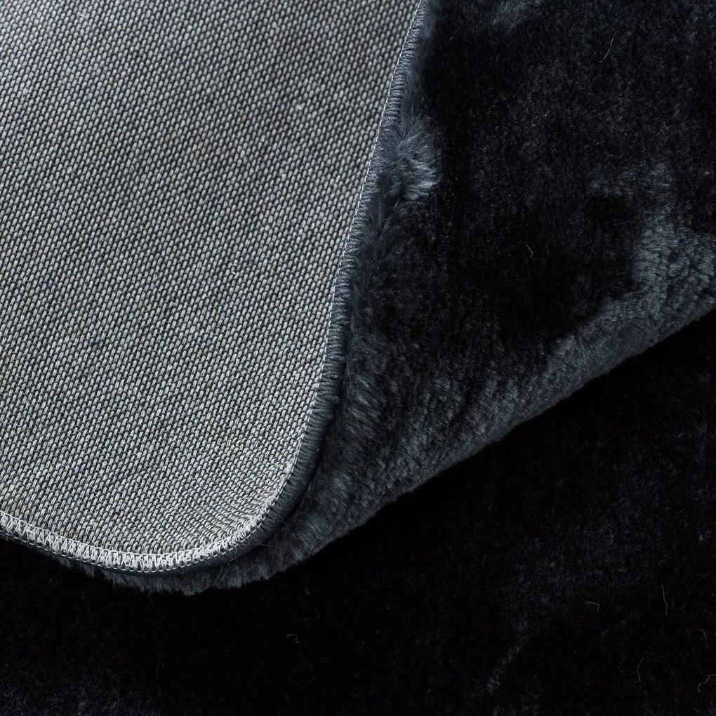 Dywany Łuszczów, Kusový koberec Visco Rabbit Dark grey 5 kruh, 120x120 (průměr) kruh, šedá, dětský pokoj