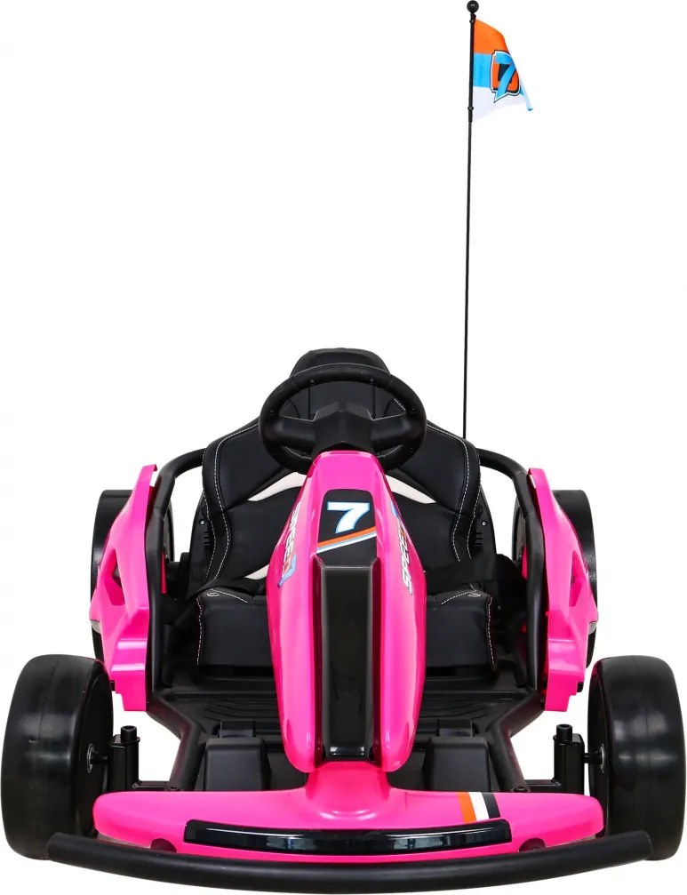 Ramiz Motokára Speed 7 Drift King na baterie pro děti růžová + funkce driftu + sportovní sedadlo + 2 rychlosti + EVA