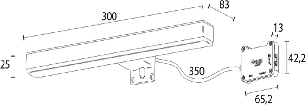 Sapho Sapho, VERONICA 2 LED svítilna, 8 W, 300x25x83 mm, IP44, chrom, E26698CI