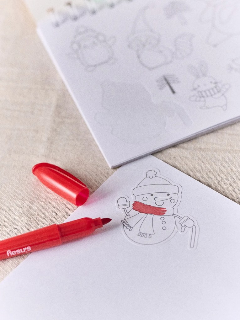 Sinsay - Vánoční kreativní sada: samolepkové omalovánky a fixy 7 pack - světle modrá