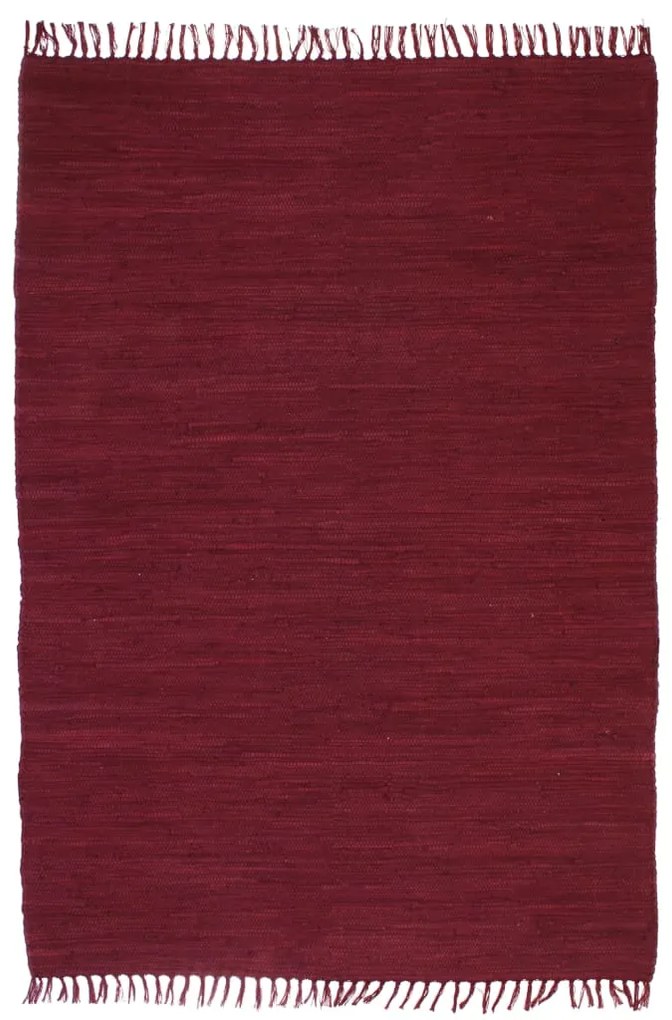 245207 vidaXL Ručně tkaný koberec Chindi bavlna 200 x 290 cm vínový