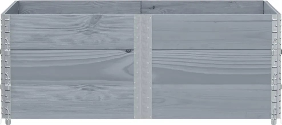 Zahradní truhlík šedý 150 x 100 cm masivní borové dřevo 3295441