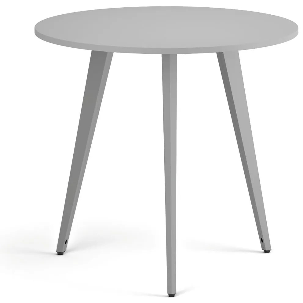 Konferenční stůl PRIMO VIBE, průměr 80 cm, šedostříbrná podnož, šedá