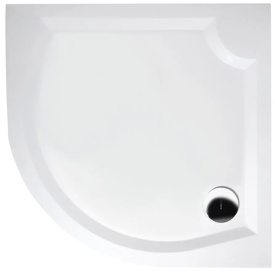 GELCO - LAURA100 sprchová vanička z litého mramoru, čtvrtkruh 100x100x4cm, R500 (GL501)