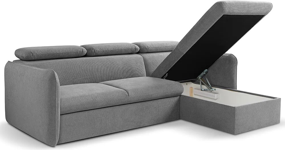 Malá sedací souprava SLIM | 235x179 cm | PRAVÁ | žlutá | rozkládací + úložný prostor | VÝPRODEJ Z PRODEJNY