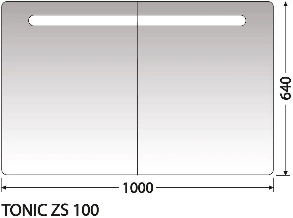 INTEDOOR zrcadlová skříňka s LED osvětlením TONIC ZS 100 Varianta: A4376 Beton Factory 01