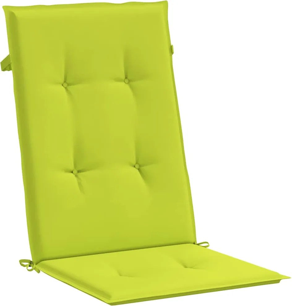 Podušky na židli vysoké opěradlo 6 ks jasně zelené 120x50x3 cm 314121