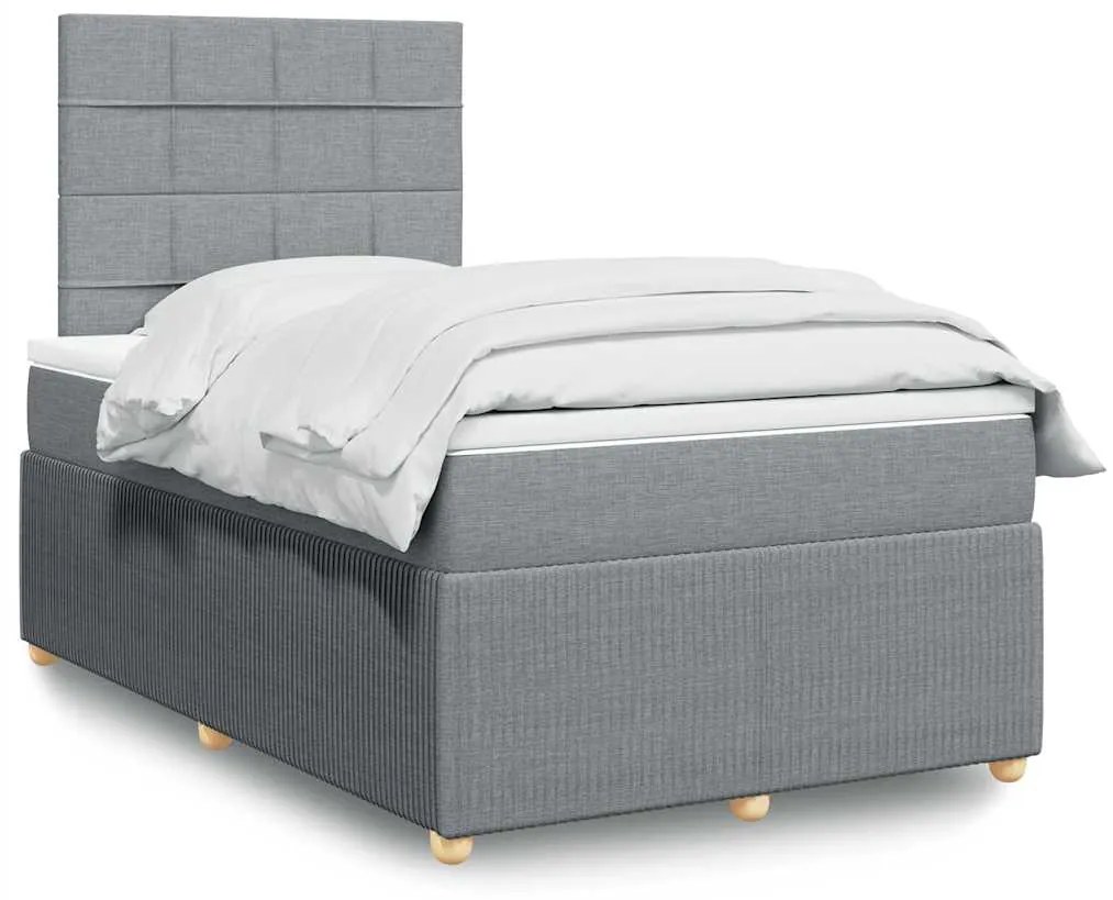 Box spring postel s matrací světle šedá 120x190 cm textil 3294295