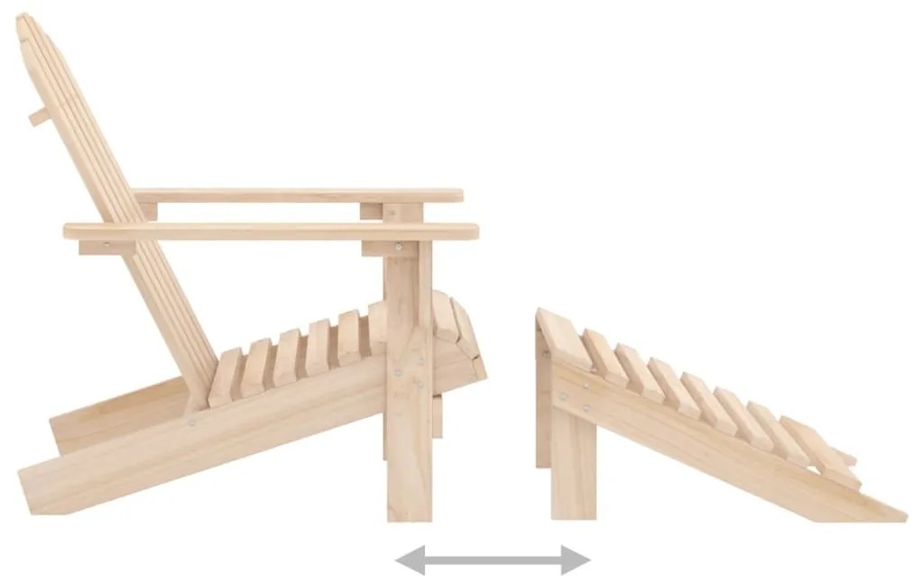 vidaXL Marketos Zahradní židle Adirondack s podnožkou a stolkem masivní jedle