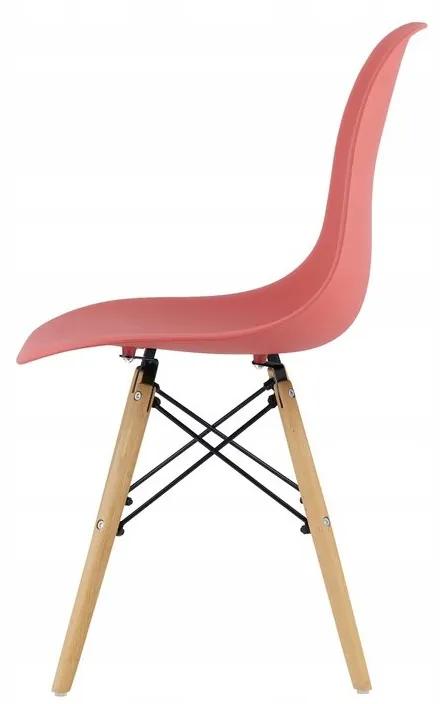 SUPPLIES CINKLA Skandinávská Jídelní židle - růžová barva