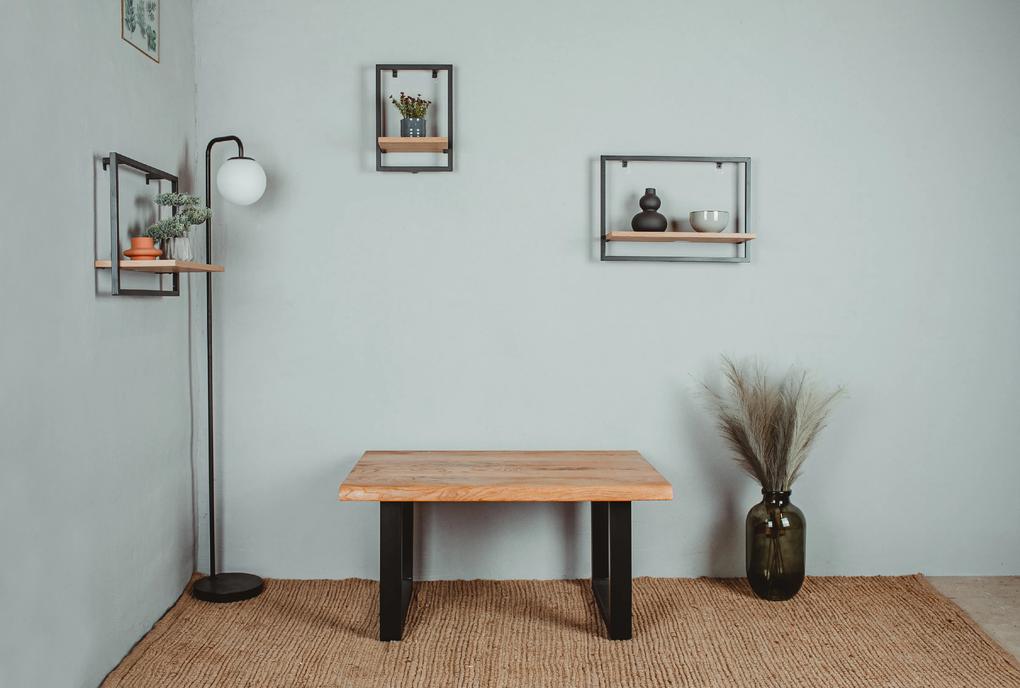 Wudboys Konferenční stolek NATU Barva kovu: Bílá, Dřevo: Dub, Rozměr: 1000x600, moderní skandinávský styl