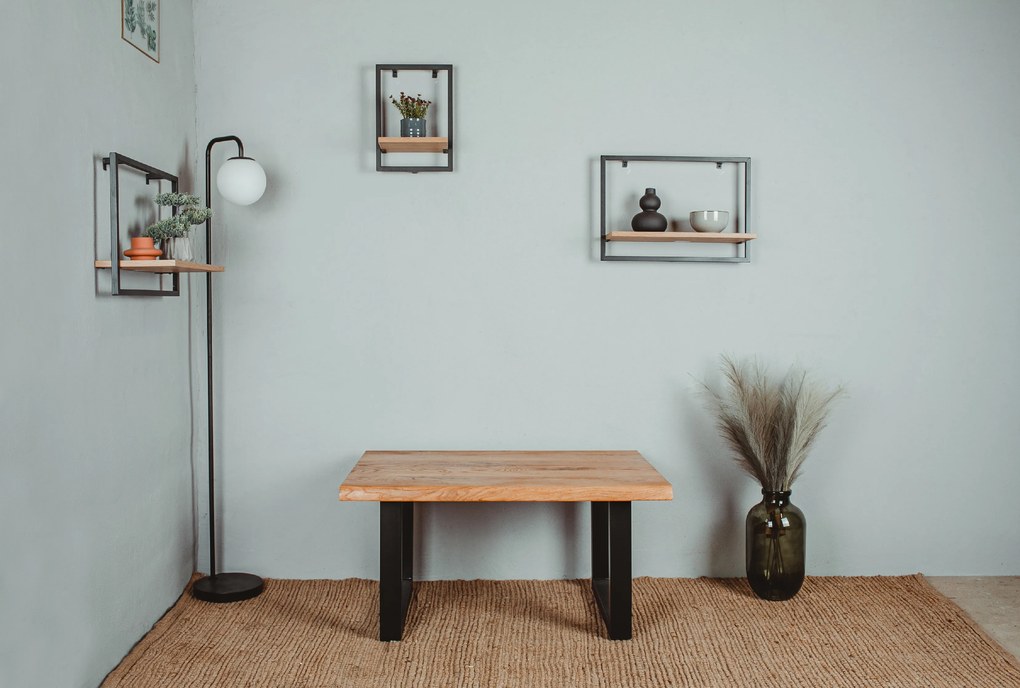 Wudboys Konferenční stolek NATU Barva kovu: Bílá, Dřevo: Dub, Rozměr: 900x600, moderní skandinávský styl
