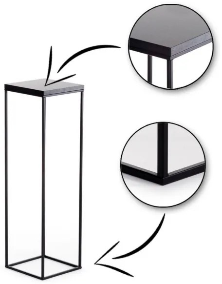 Stojan na květiny BASICLOFT 80x24 černá
