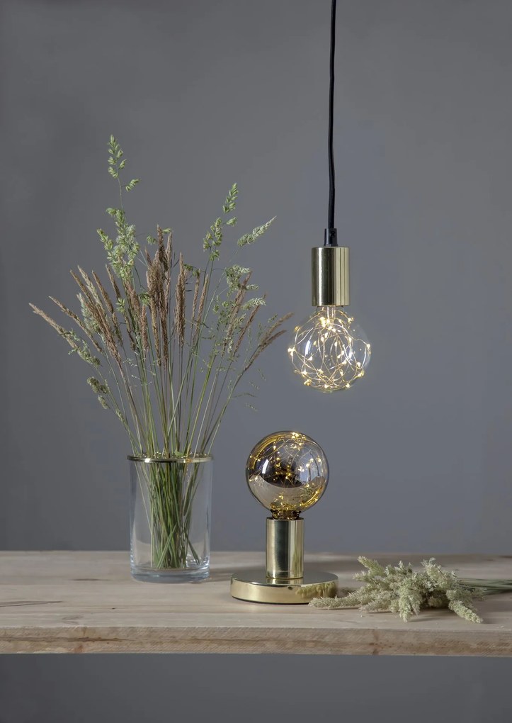 STAR TRADING Dekorativní LED žárovka Warm White Decoled, stříbrná barva, sklo, kov, plast