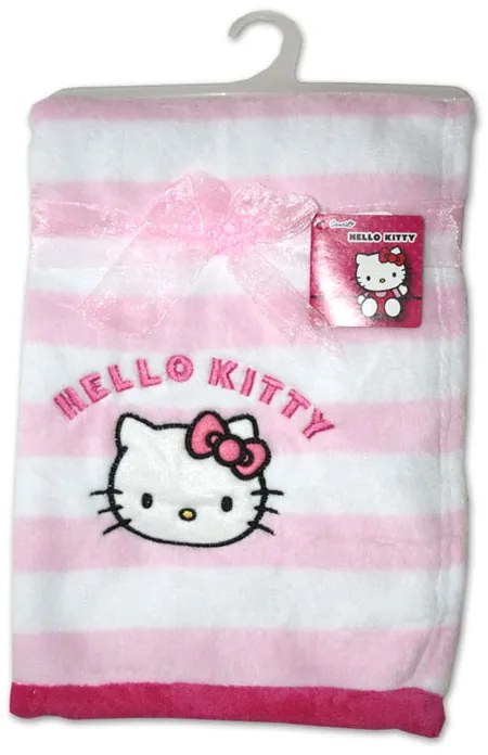 Detexpol Micropolar fleece deka Hello Kitty růžovobílá polyester 76/102 cm