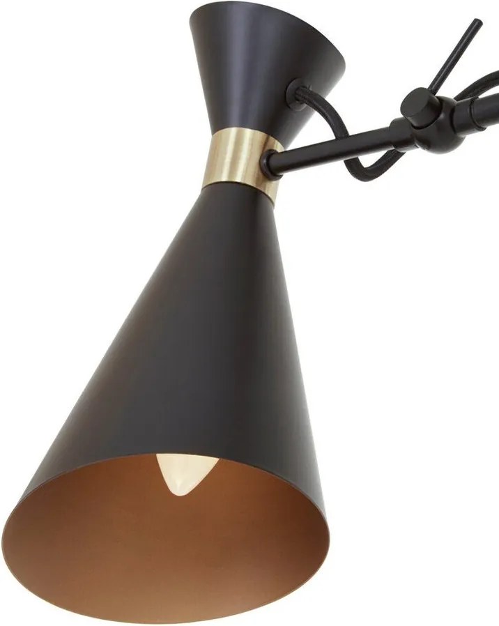 Černé/ve zlaté barvě kovové závěsné svítidlo s kovovým stínidlem Linox – Premier Housewares