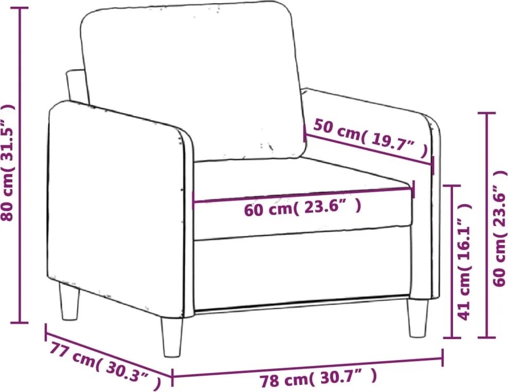 vidaXL Křeslo 60 cm textil [359465] Barva: vínová červená