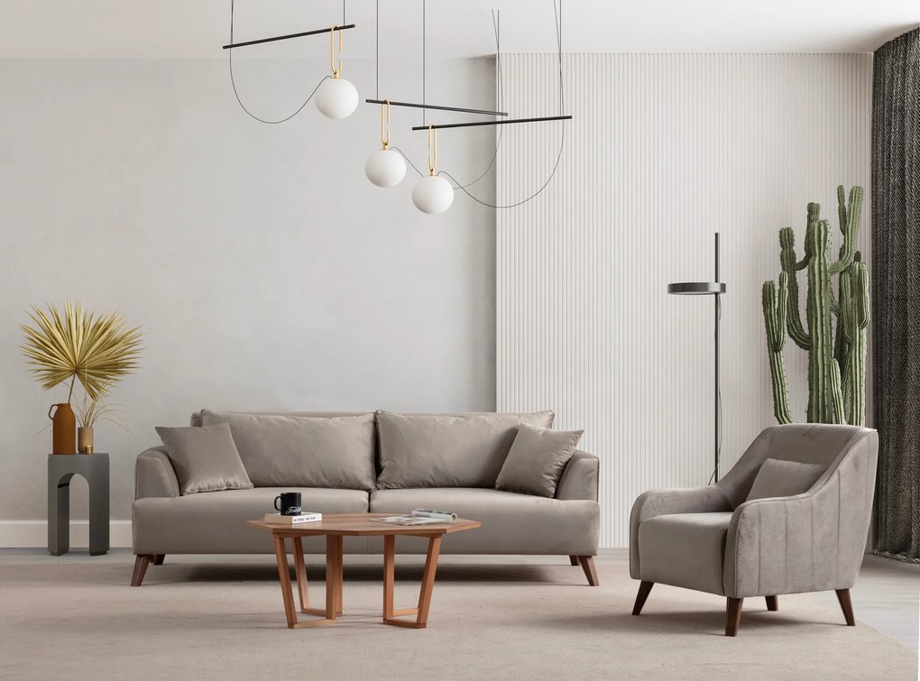 Hanah Home Třímístná pohovka BUHARA světle šedá