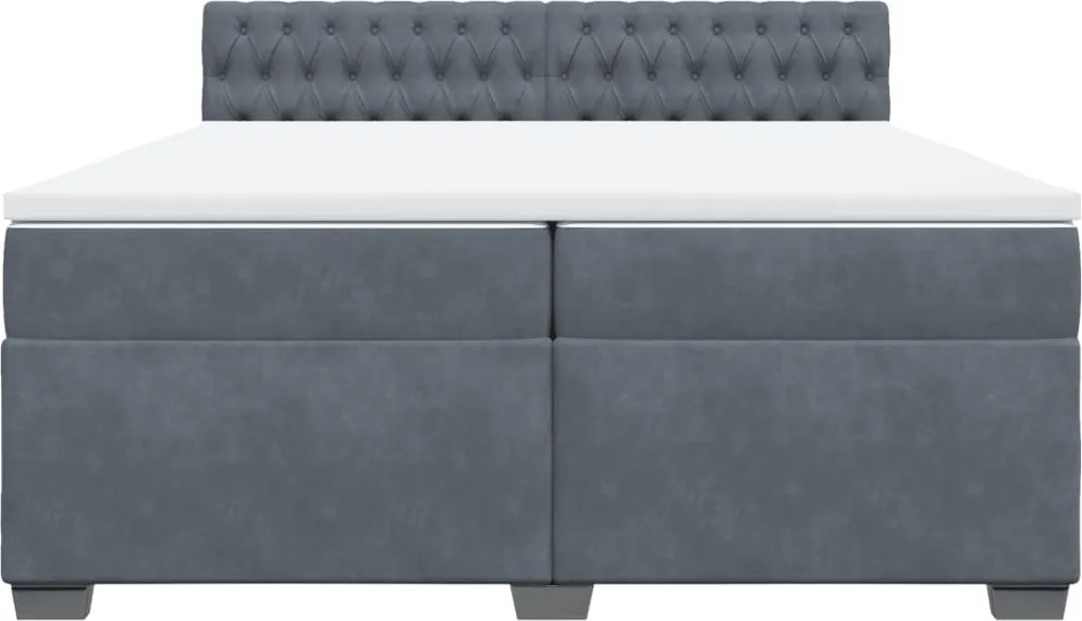 Box spring postel s matrací tmavě šedá 200x200 cm samet 3288709