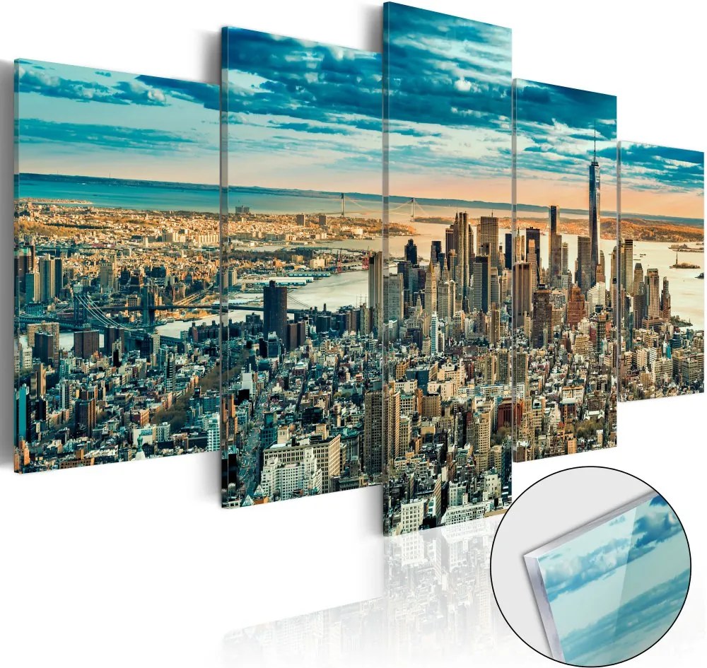 Obraz na skle Bimago - NY: Dream City 100x50 cm