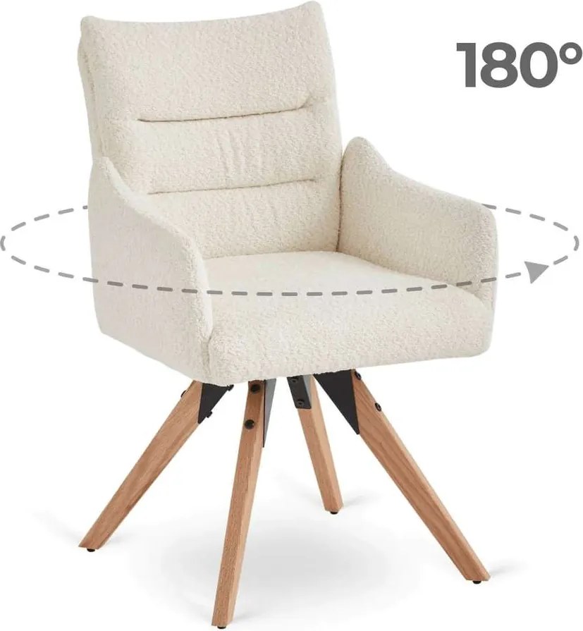 Jídelní židle Galem Bouclé, krémová