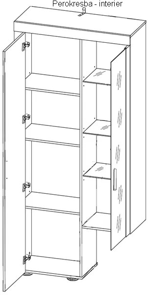 Obývací stěna Omega, starý dub/bílá, s osvětlením