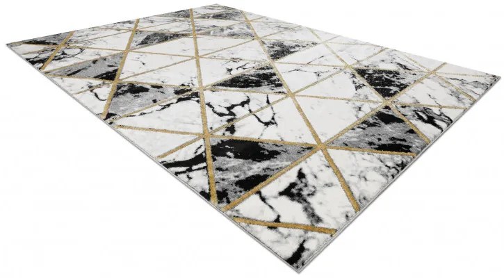 Dywany Łuszczów, Kusový koberec Emerald 1020 black and gold, 120x170, černobílá, kancelář