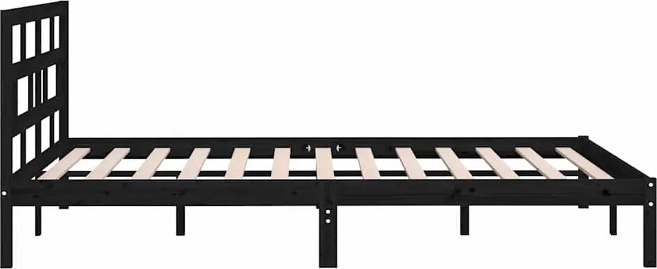 Rám postele černý 150 x 200 cm King Size masivní dřevo 3101227