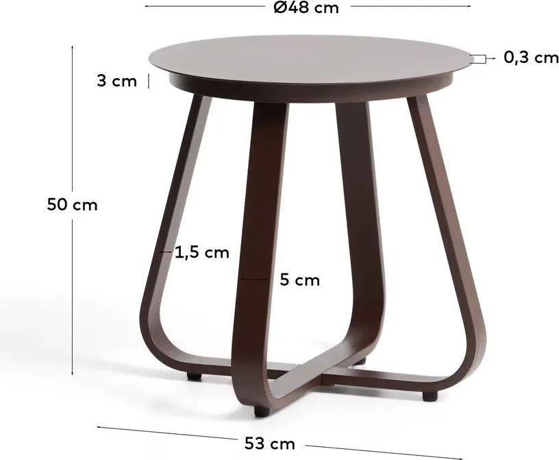 Kovový kulatý zahradní stolek ø 48 cm Tamaris – Kave Home