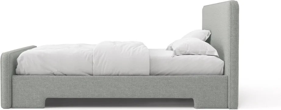 Světle šedá čalouněná dvoulůžková postel s roštem 140x200 cm Eda – Micadoni