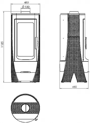 PLAMEN Litinová krbová kamna NERA - černá