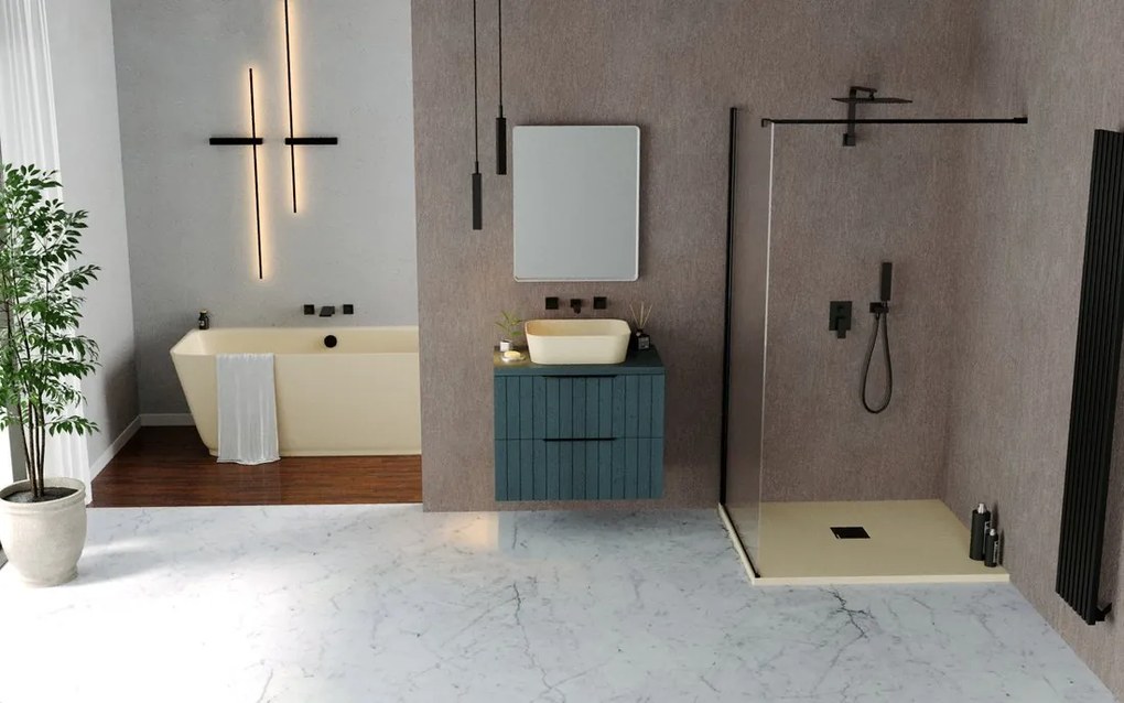 Polysan Flexia sprchová vanička 130 x 80 cm s možností úpravy rozměru litý mramor béžová matná 72899.81