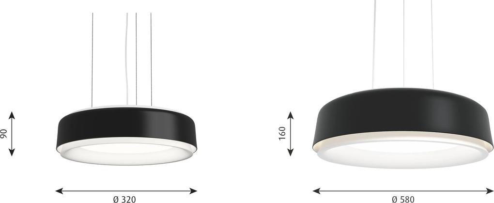 Závěsná lampa LP Grand Suspended LED 3000K ovládání osvětlení Dali 32 cm černá
