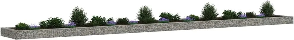 Gabionový vyvýšený záhon pozinkovaná ocel 800 x 100 x 20 cm 151317